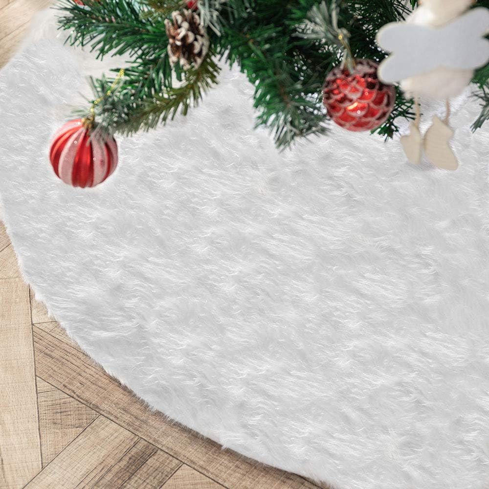 Faux Fur White Christmas Tree Snow Skirt - Large 78 cm – liquidation.store