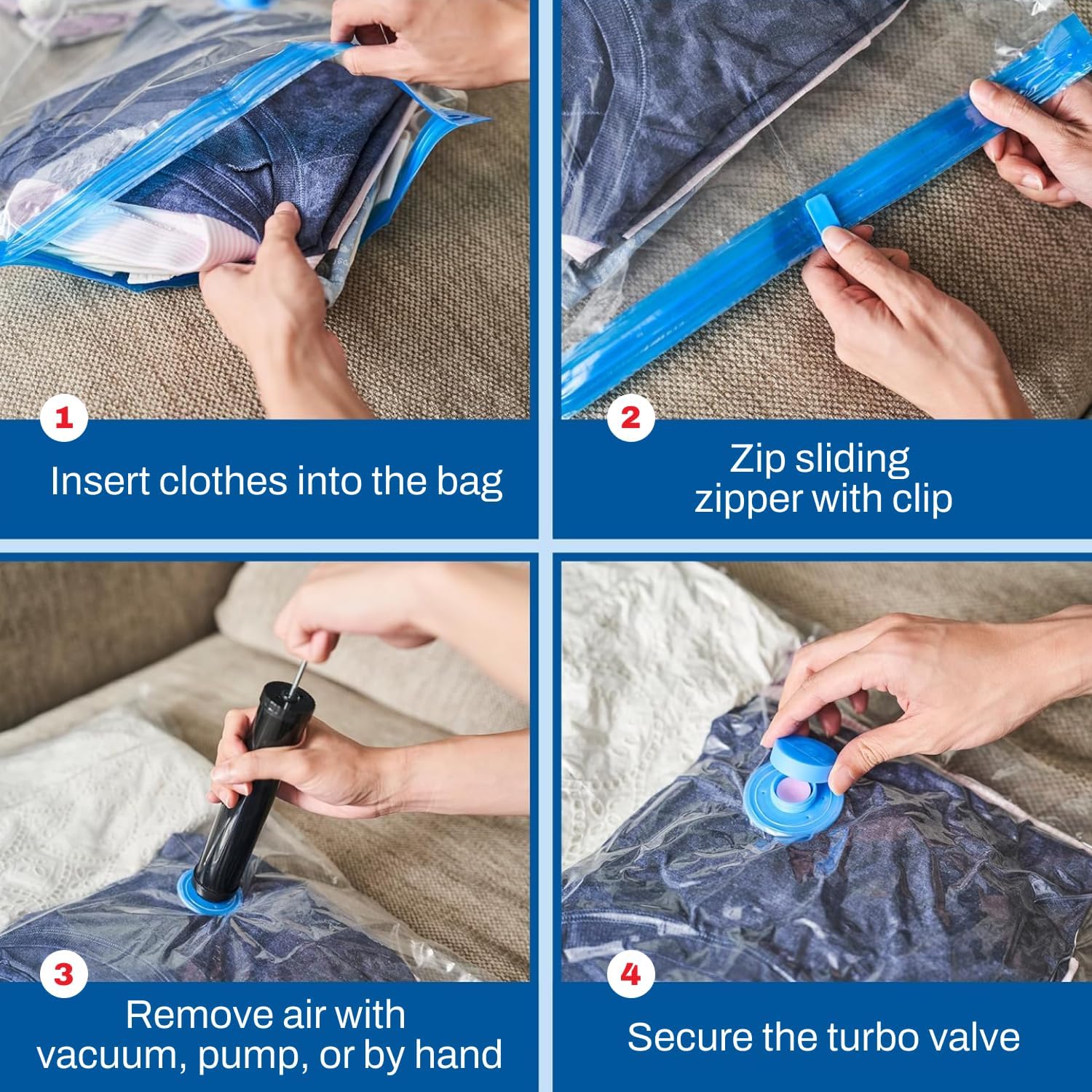 SpaceSaver Vacuum Storage Bags - 3 Pack with Pump – liquidation.store