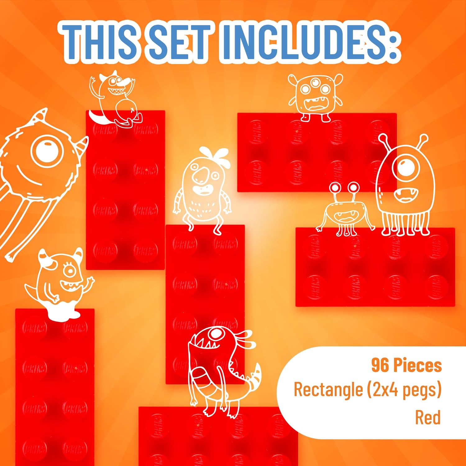Strictly Briks Classic Bricks 96 Piece 2x4in Red – liquidation.store