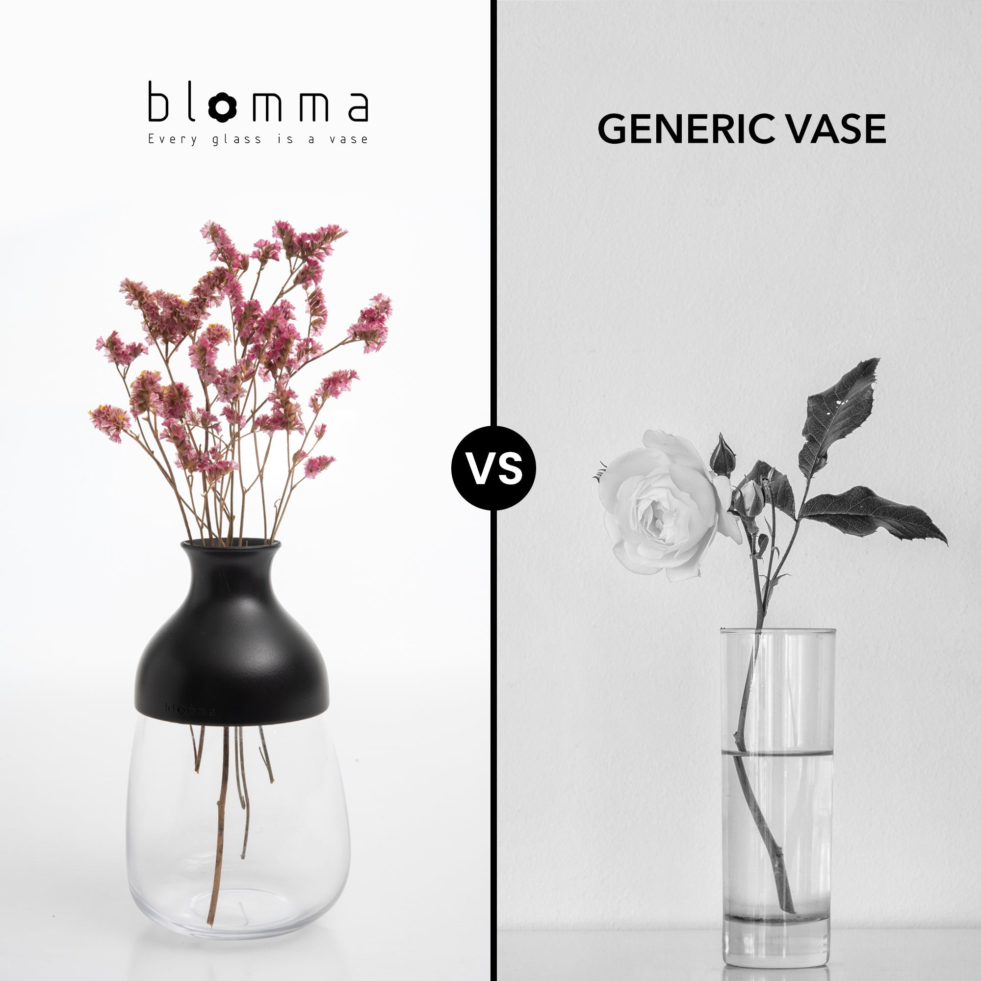 Blomma 2 Pcs Black Small Flex Topper Vase Lids for Glass – Modern Flow ...